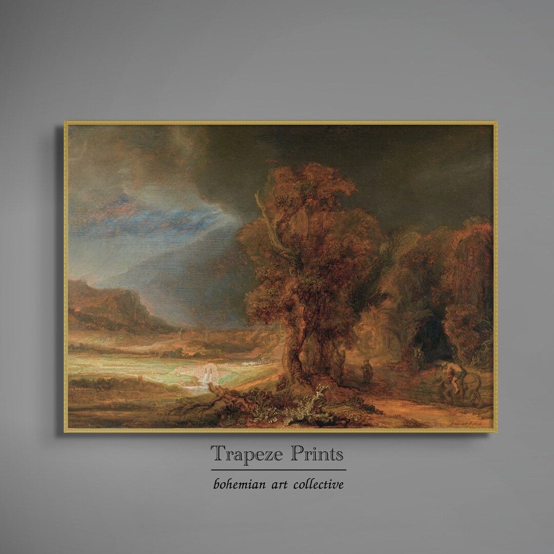 Vintage European Landscape Wall Art | Antique 1600s Country Painting ...