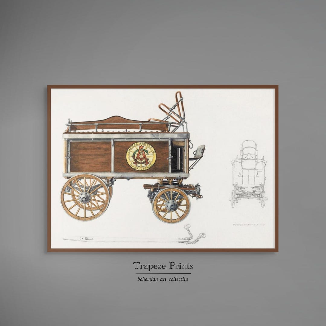 Vintage 1930s Wagon Print | Antique Horse Carriage Poster | Advert ...