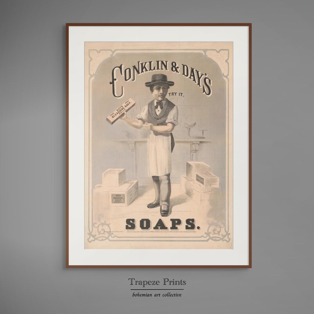 Vintage Bathroom Art Soap Advertisement Downloadable Wall Art Poster ...