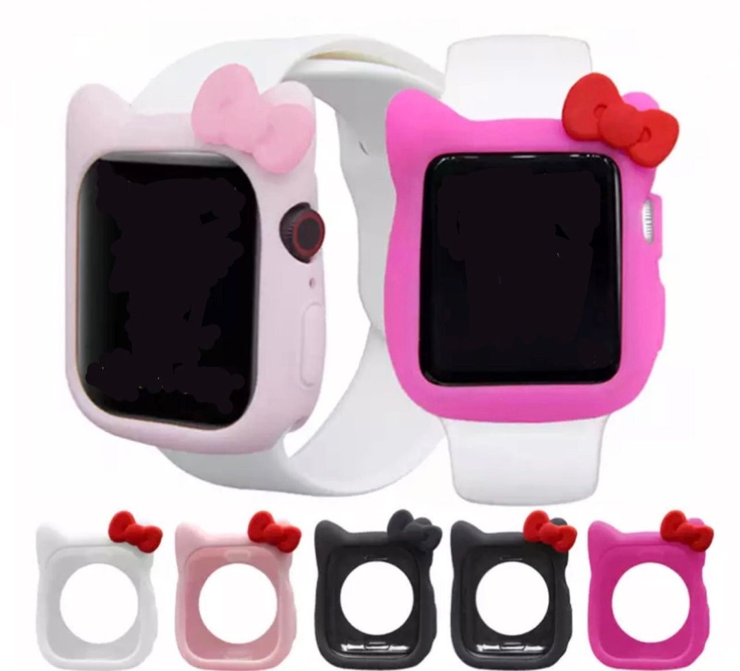 Cat Ears With Cute Bow Apple Watch Bumper Case Cute Silicon - Etsy