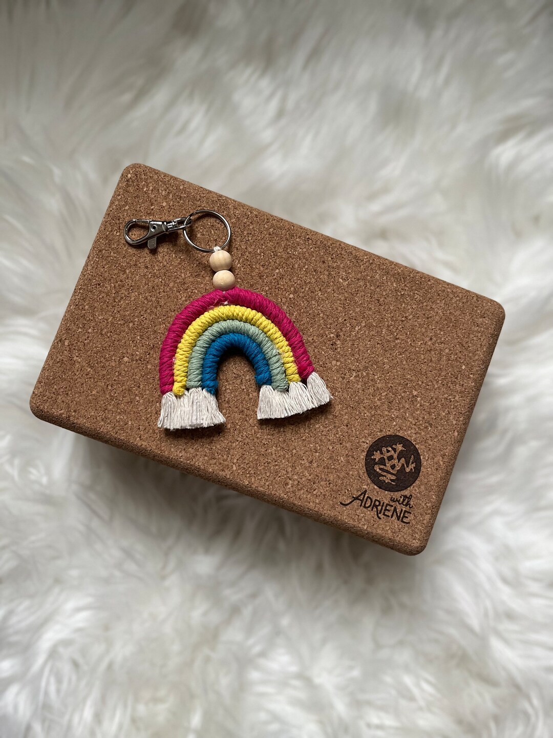 Light Green Rainbow Macrame Keychain - Etsy