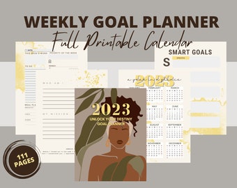 Minimal Printable Peachy Weekly Goal Planner - Etsy