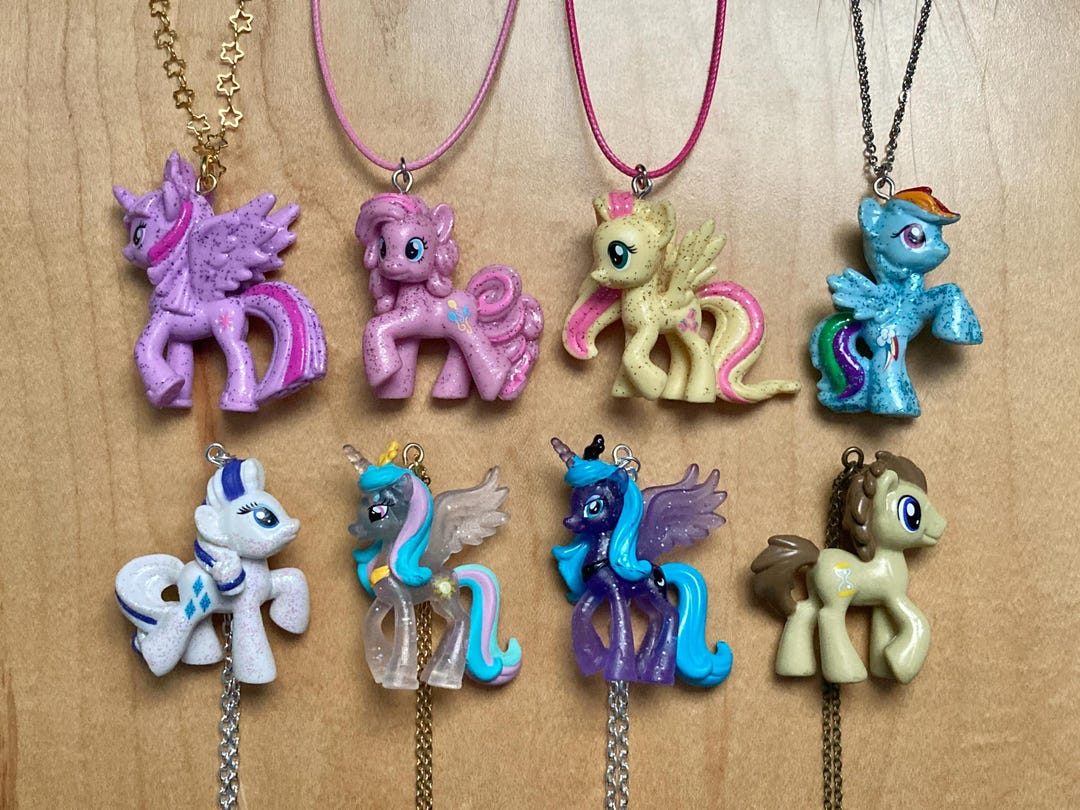 MLP Necklace My Little Pony Glitter Rainbow Pink Horse Rainbow Dash ...