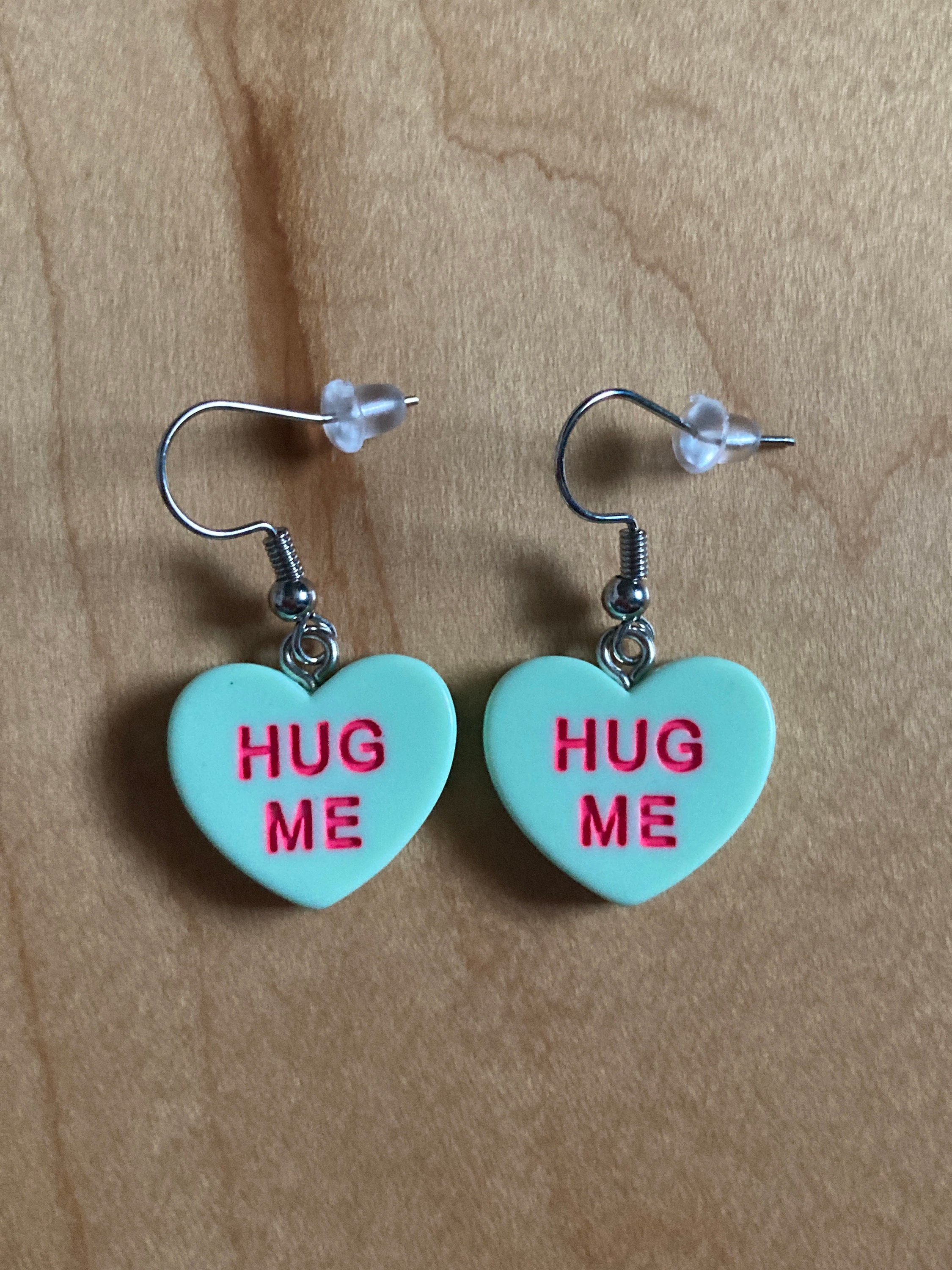 Sweethearts Earrings Conversation Hearts Hug Me Valentines Day Candy ...