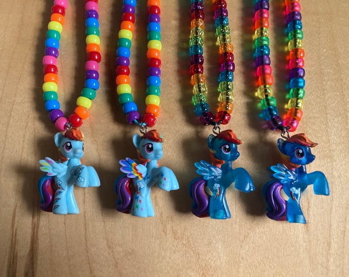 MLP Kandi Necklace Rainbow Dash My Little Pony Scene Rave Horse Pony ...