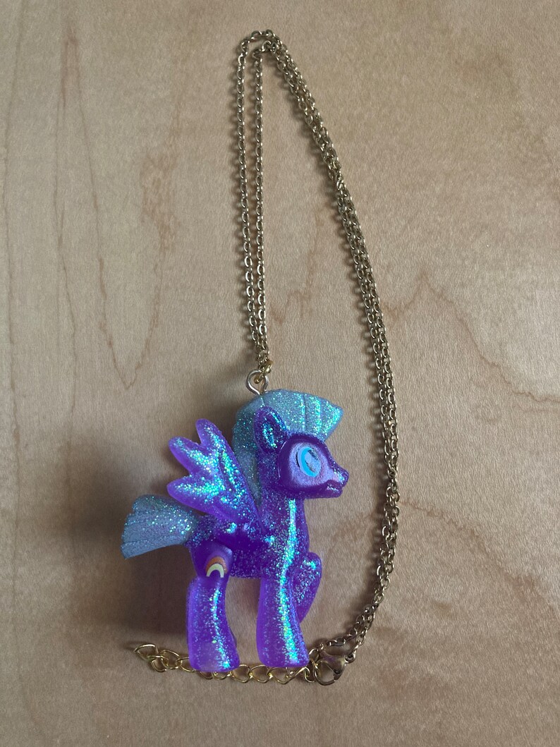 MLP Necklace My Little Pony Horse Unicorn Pegasus Alicorn Glitter ...