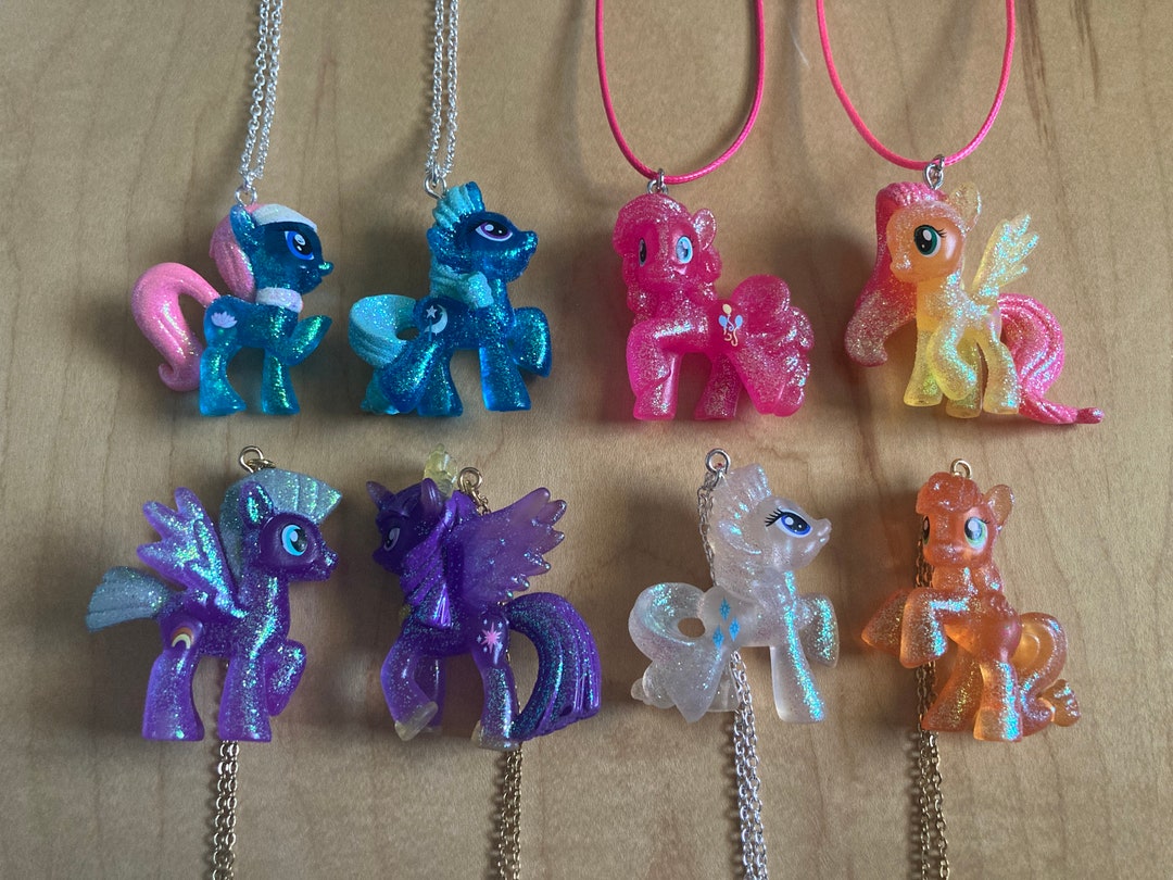 MLP Necklace My Little Pony Horse Unicorn Pegasus Alicorn Glitter ...