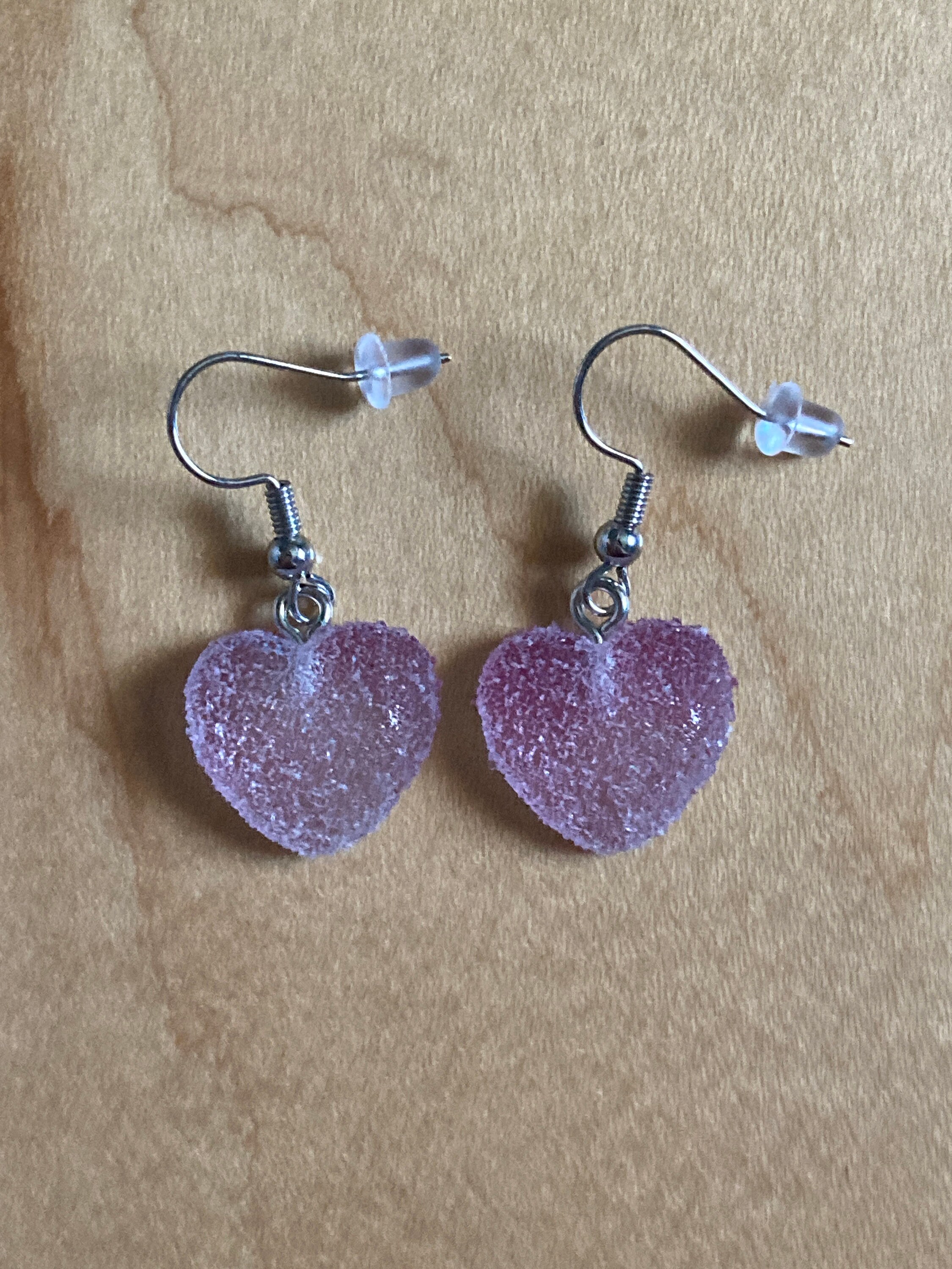 Gummy Heart Earrings Cute Gummies Frosted Valentine’s Day Glitter ...