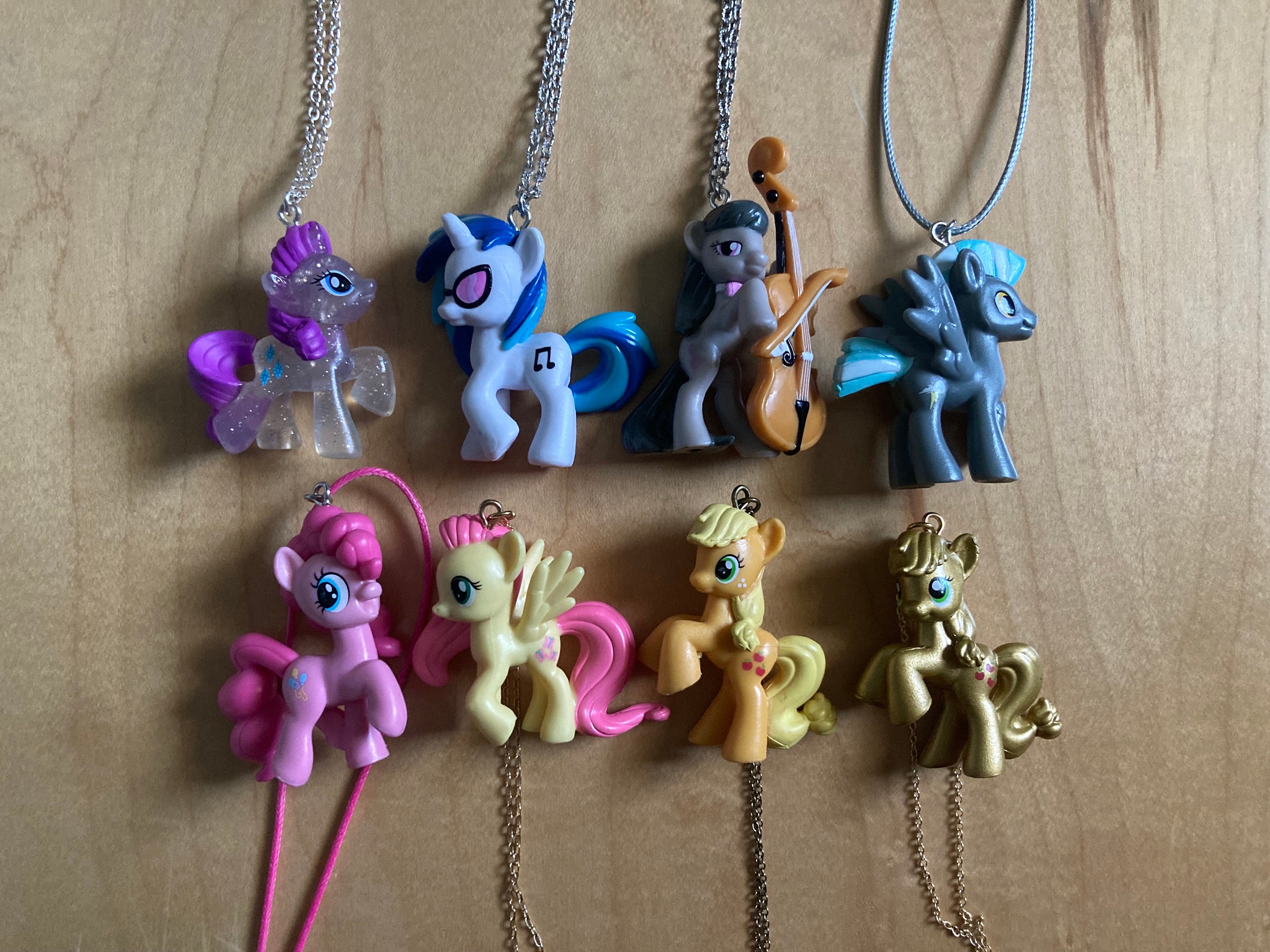 MLP Necklace My Little Pony Fluttershy Rarity Applejack Pinkie - Etsy