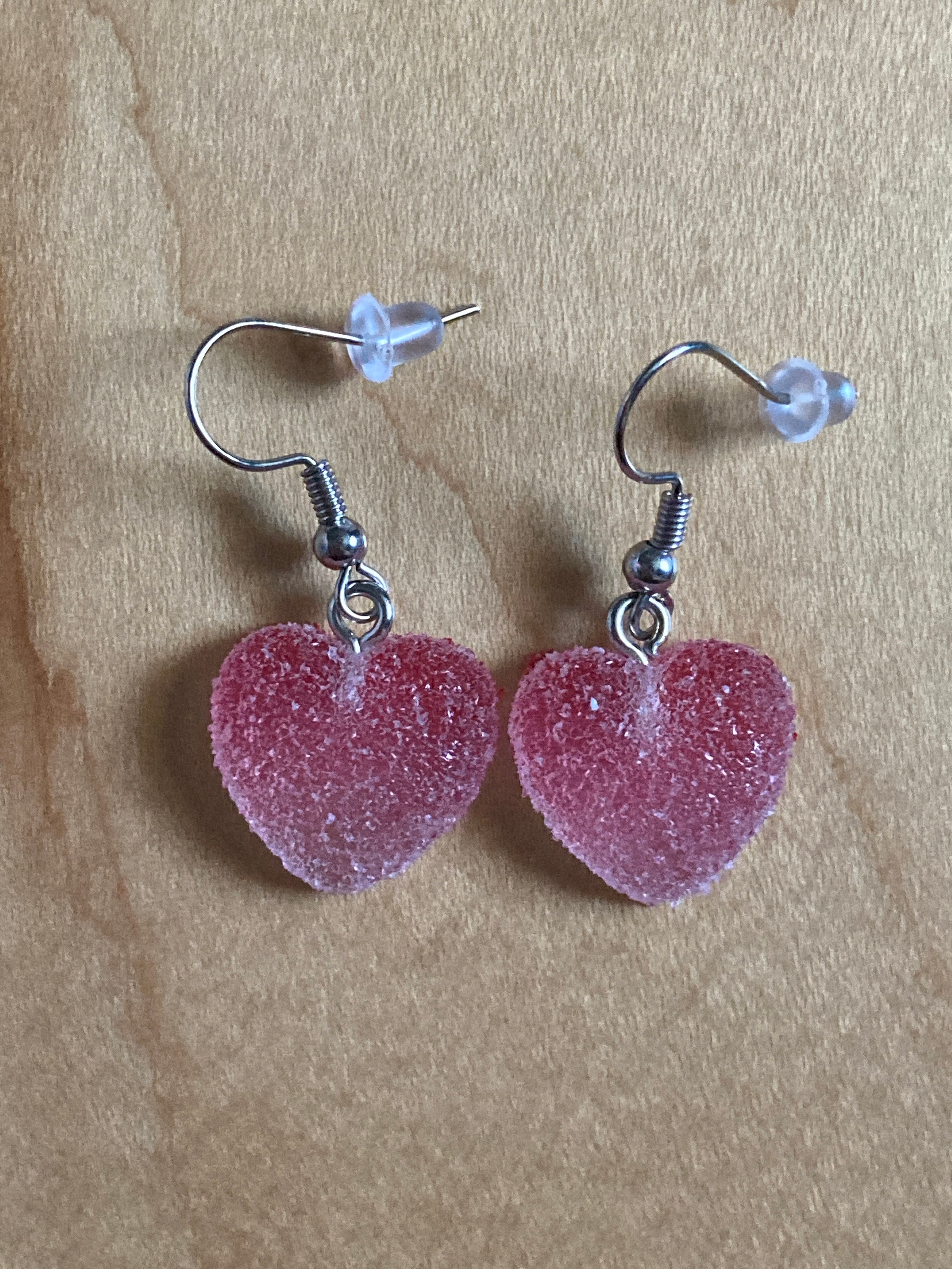 Gummy Heart Earrings Cute Gummies Frosted Valentine’s Day Glitter ...