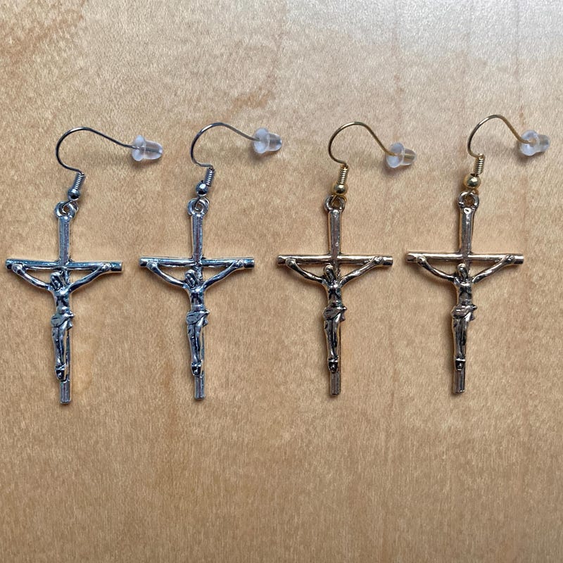 Crucifix Earrings - Etsy
