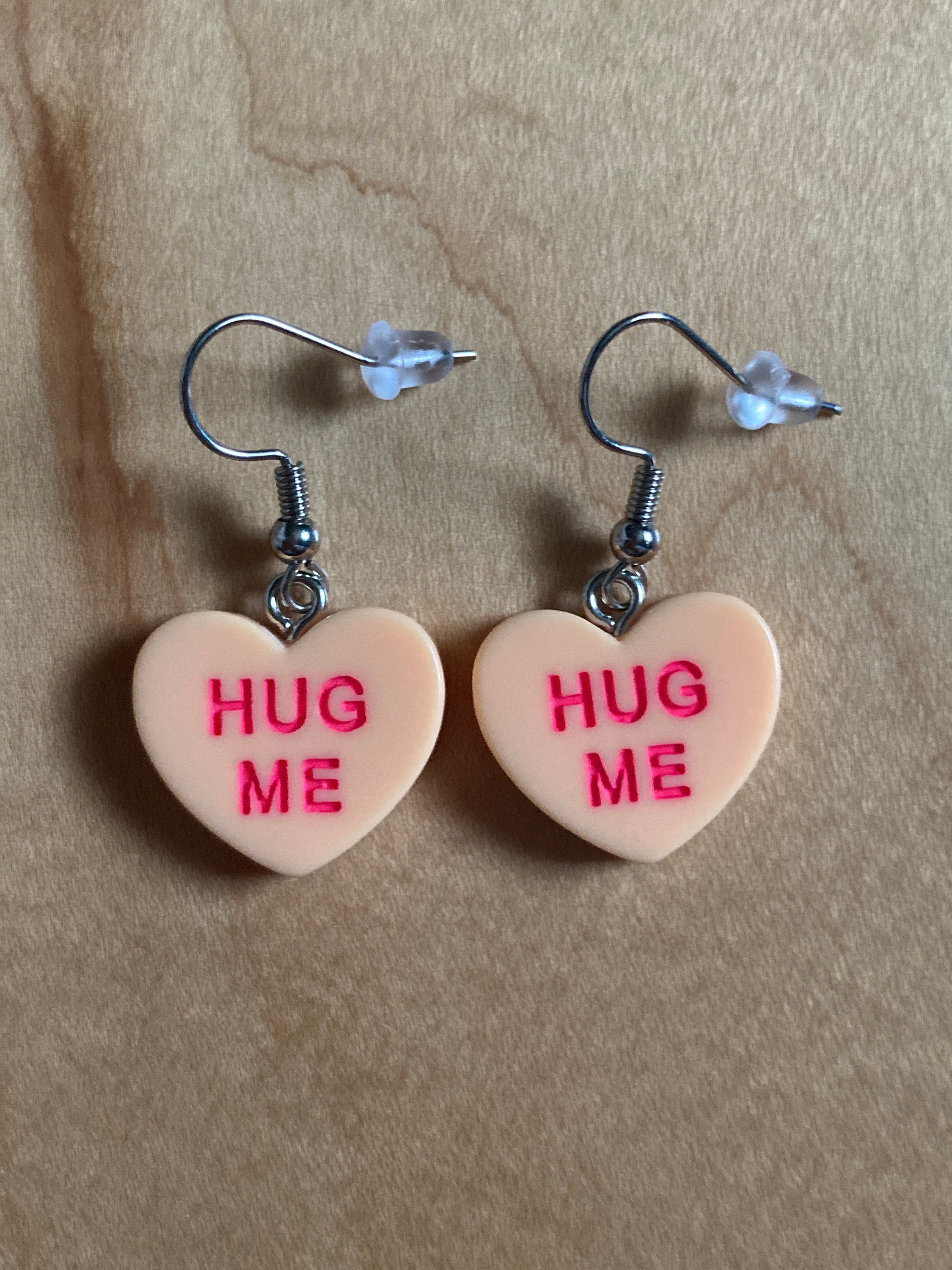 Sweethearts Earrings Conversation Hearts Hug Me Valentines Day Candy ...