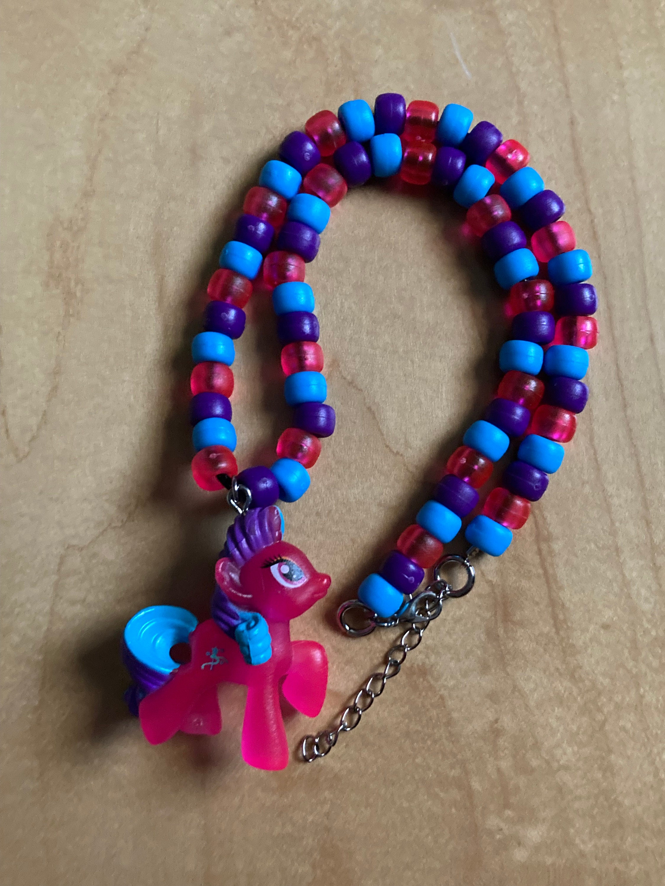 MLP Kandi Necklace Handmade My Little Pony Rainbow Dash Ribbon - Etsy