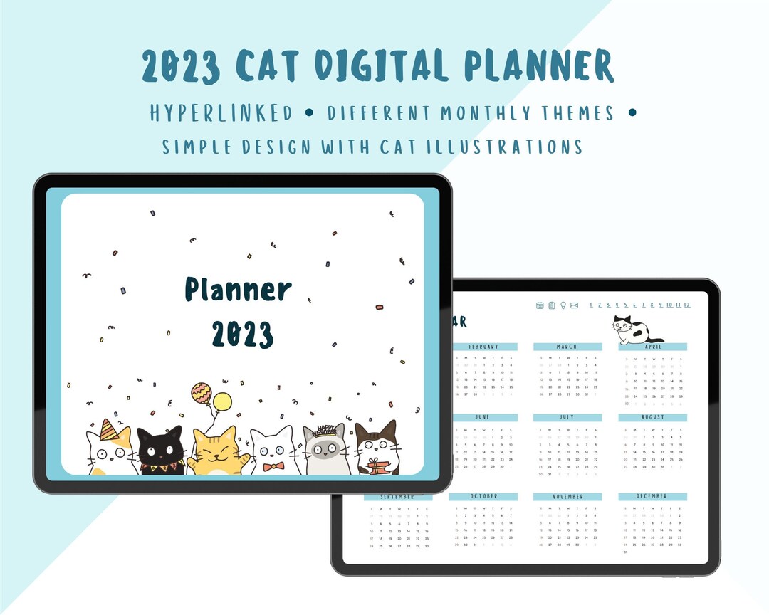 2023 Cat Digital Planner, Cat Daily Planner, Cat Digital Journal, Cat ...