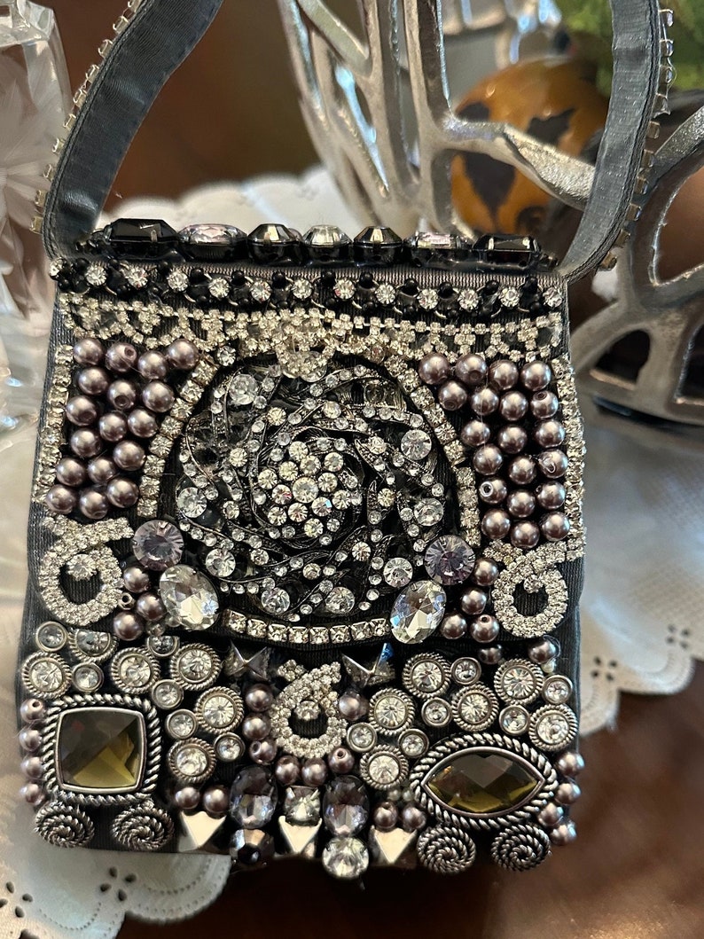 Rare Find Vtg Evening Bag/purse Completely Jeweled Blinged Out by Me in ...