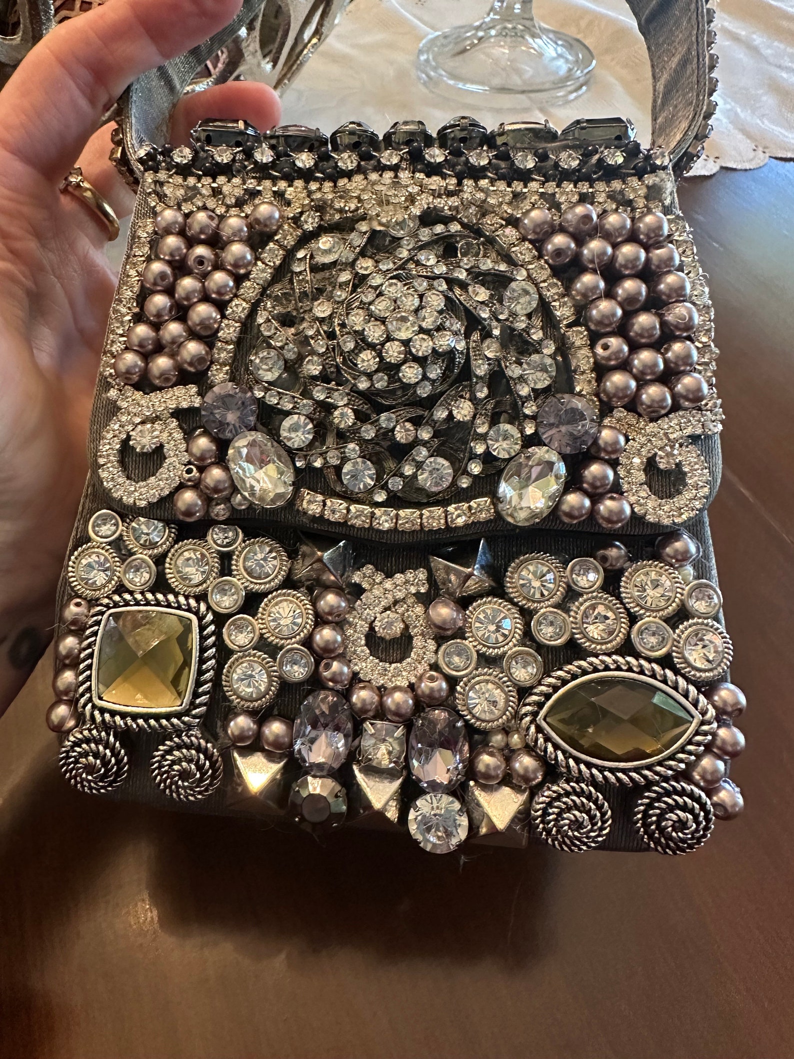 Rare Find Vtg Evening Bag/purse Completely Jeweled Blinged Out by Me in ...