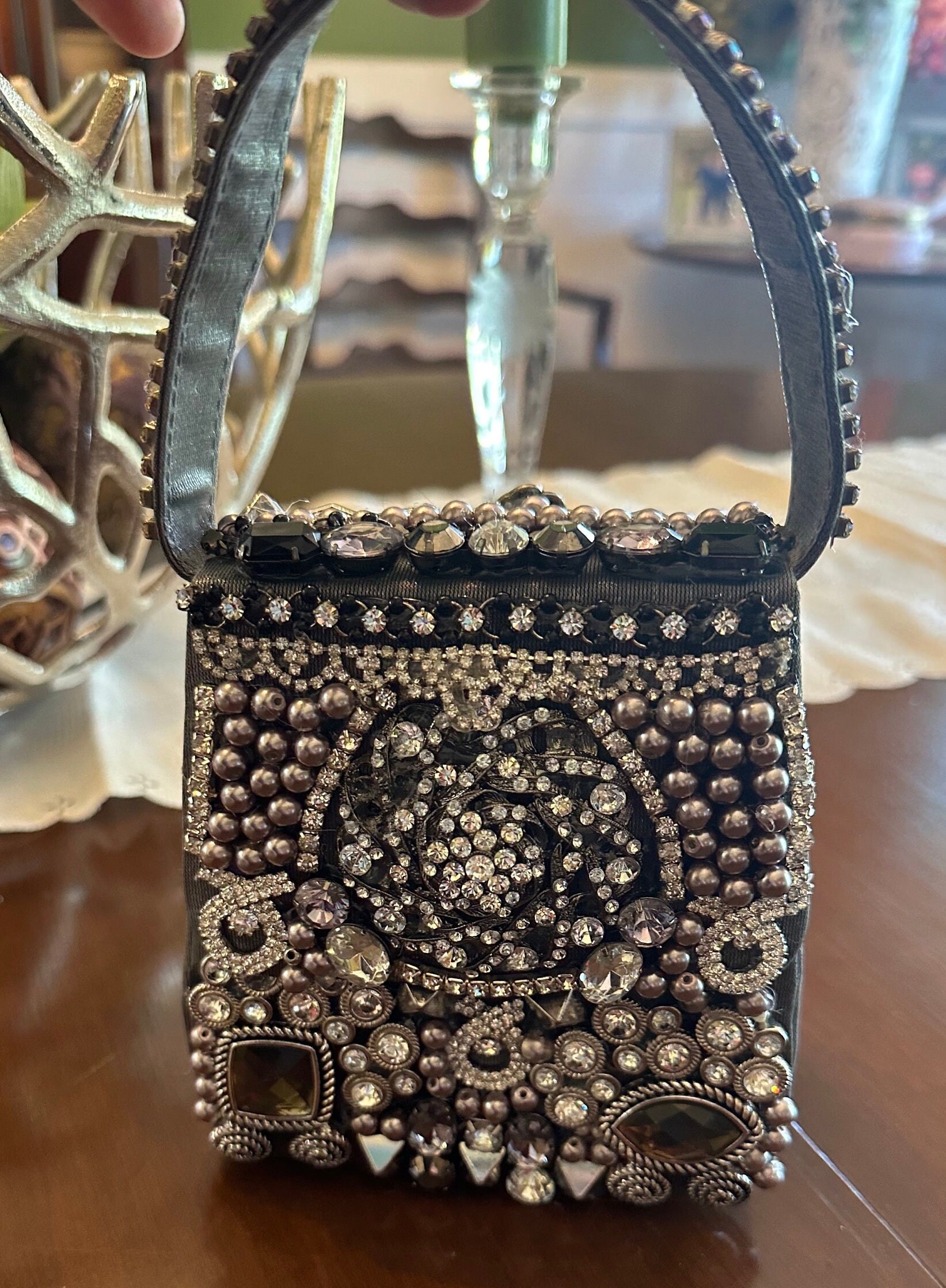 Rare Find Vtg Evening Bag/purse Completely Jeweled Blinged Out by Me in ...