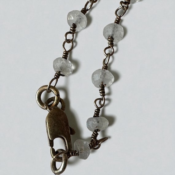 Vintage Sterling Silver Closure Beaded Necklace with … - Gem