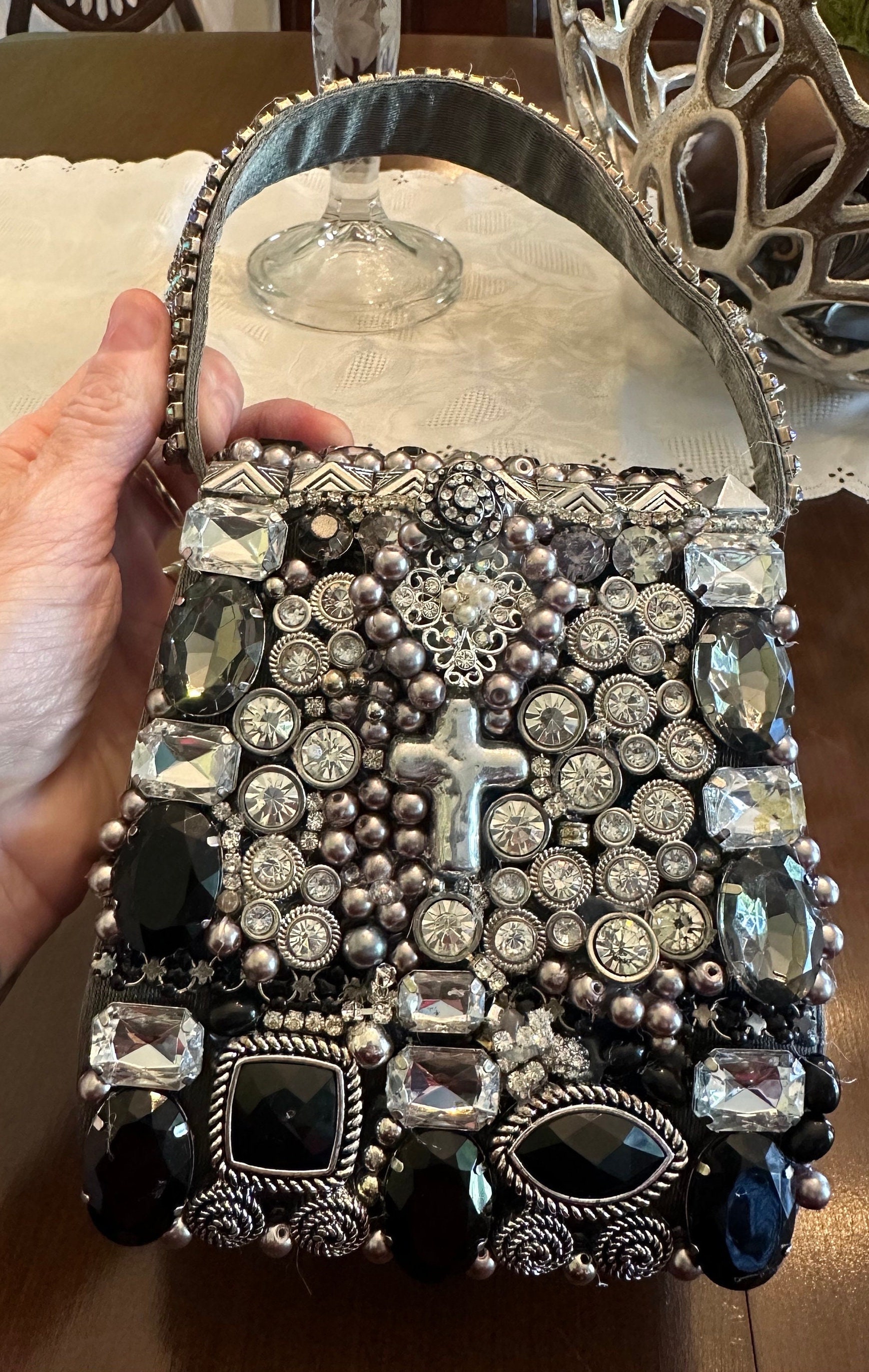 Rare Find Vtg Evening Bag/purse Completely Jeweled Blinged Out by Me in ...