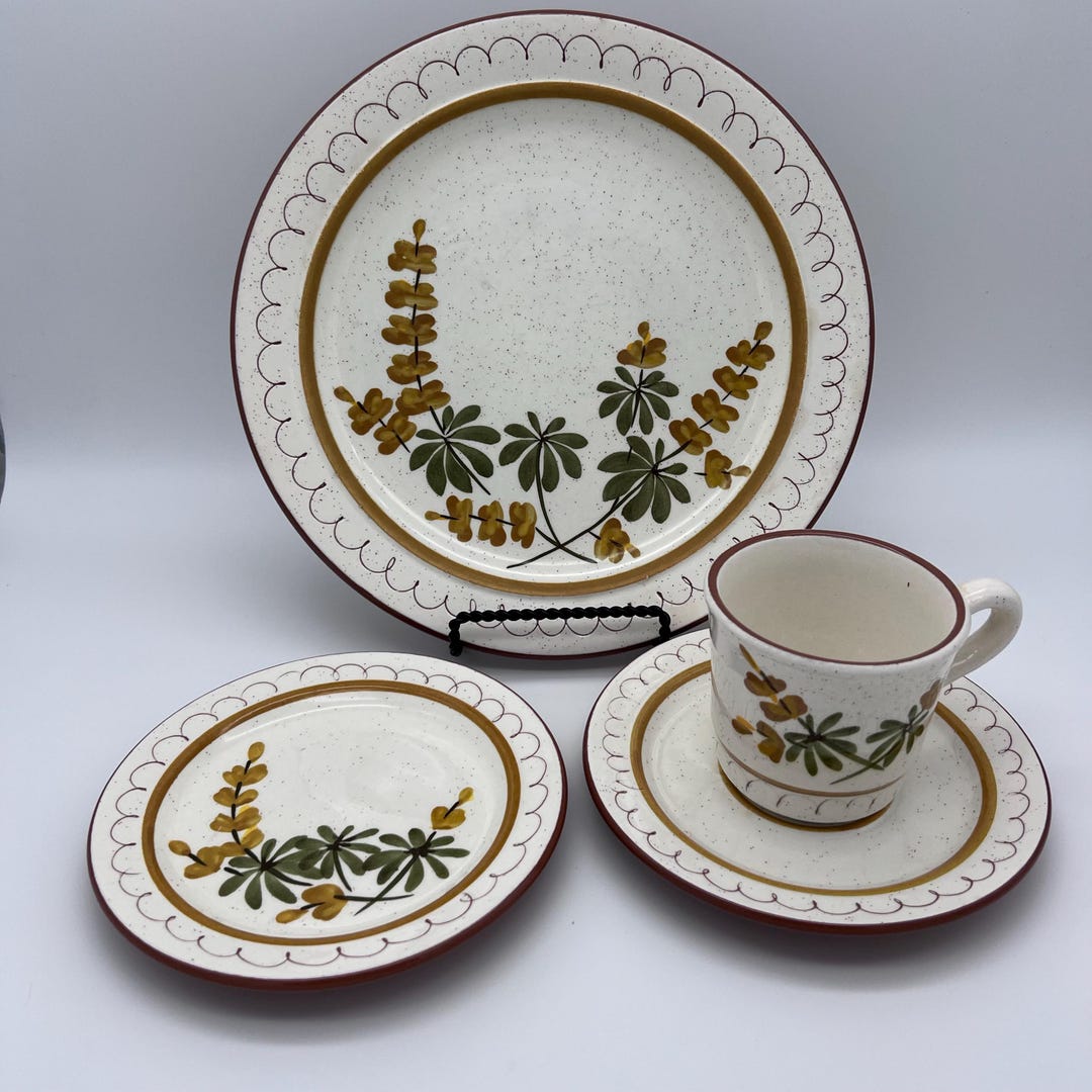 Vintage Stoneware Golden Blossom by Stangl, Dinner, Salad Plate, Cup ...