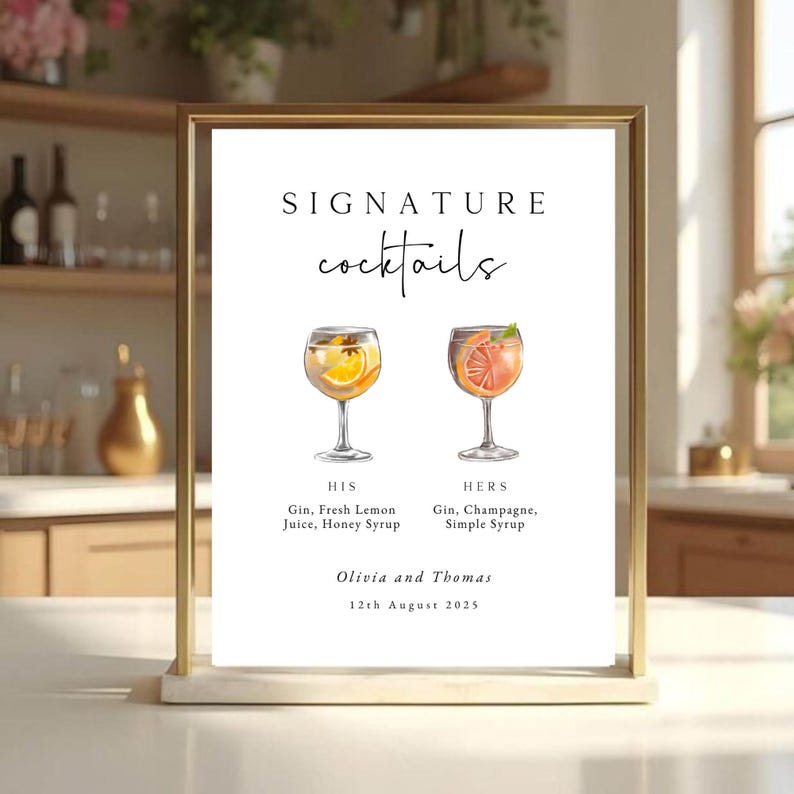 Editable Bar Menu Template, Custom Wedding Drinks Menu Sign Download ...
