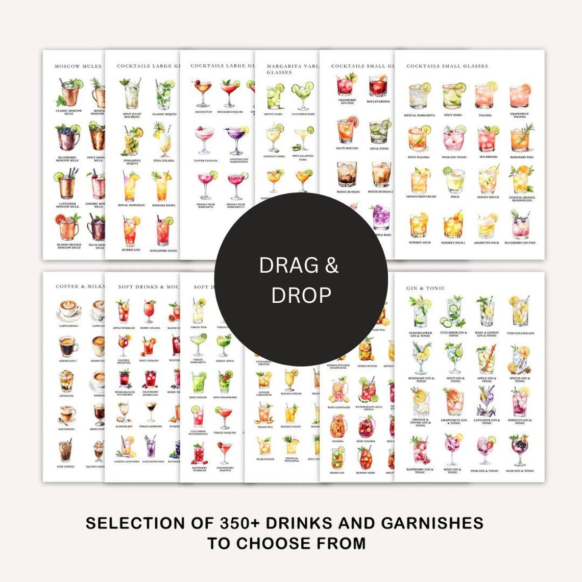 Editable Bar Menu Template, Custom Wedding Drinks Menu Sign Download ...