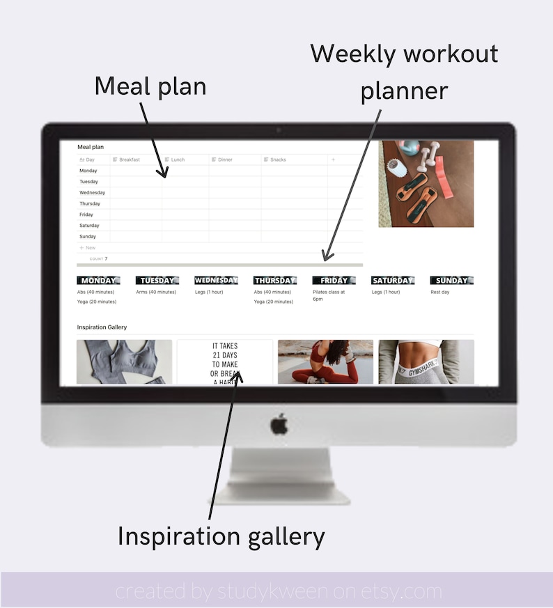 Ultimate Gym, Fitness and Diet Tracker | Notion Template - Etsy