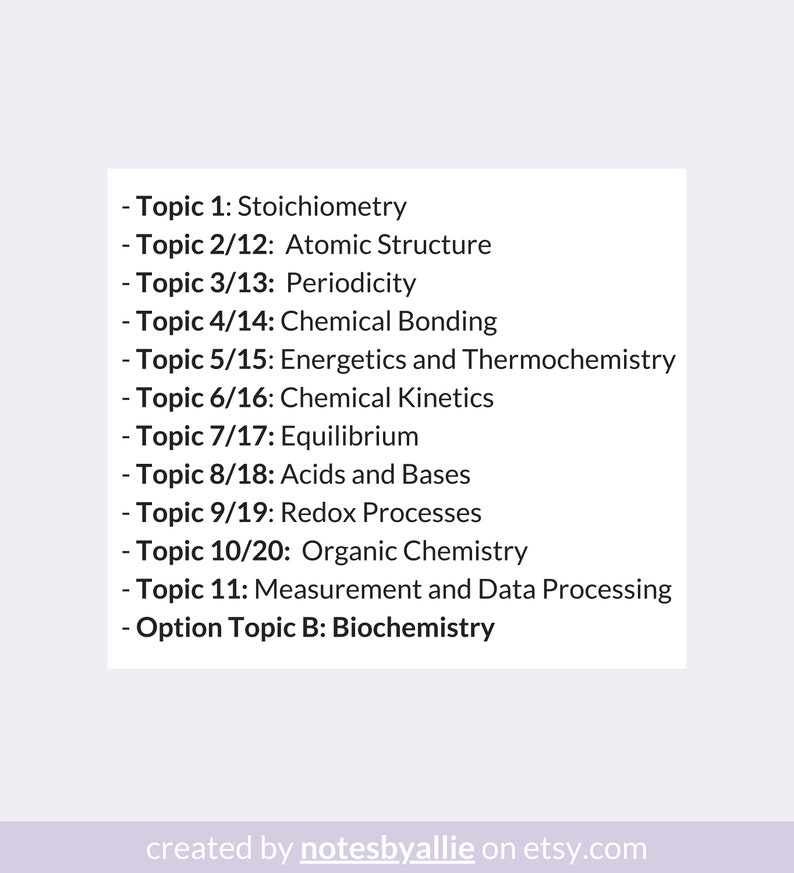 IB Chemistry Ultimate Notes SL and HL | Handwritten Revision Notes ...
