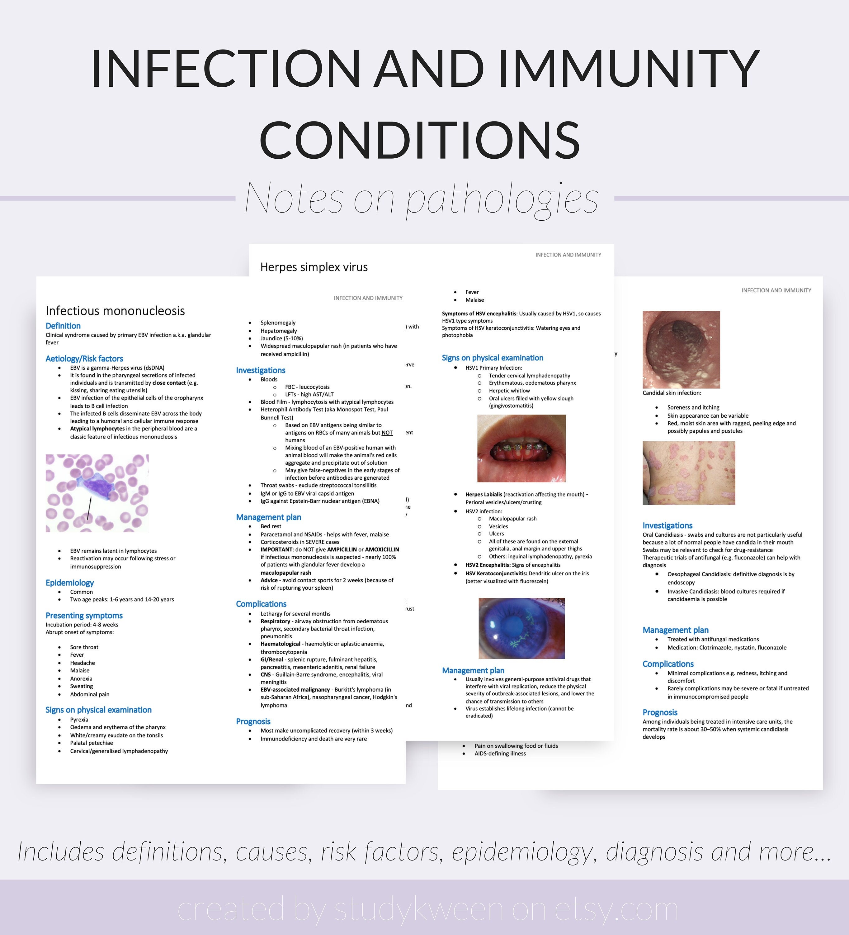 Immunology Conditions With Flashcards Medical School Study Guide Notes ...