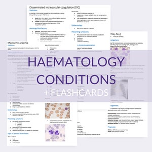 Haematology Conditions With Flashcards | Medical School Study Guide ...