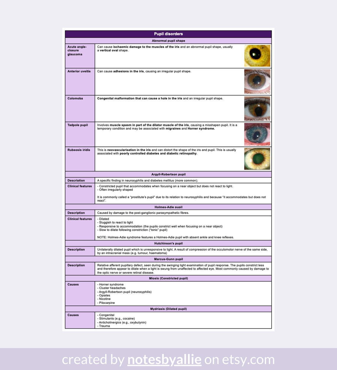 Ophthalmology Conditions With Flashcards | Medical School Study Guide ...