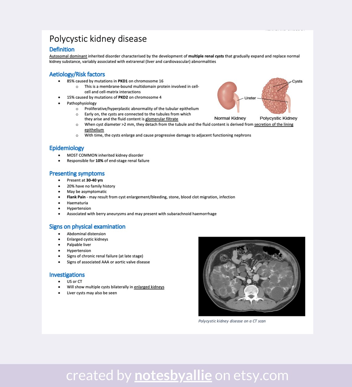 Renal and Urology Conditions With Flashcards | Medical School Study ...