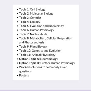 IB Biology Notes SL and HL | Handwritten Revision Notes | Study Guide ...