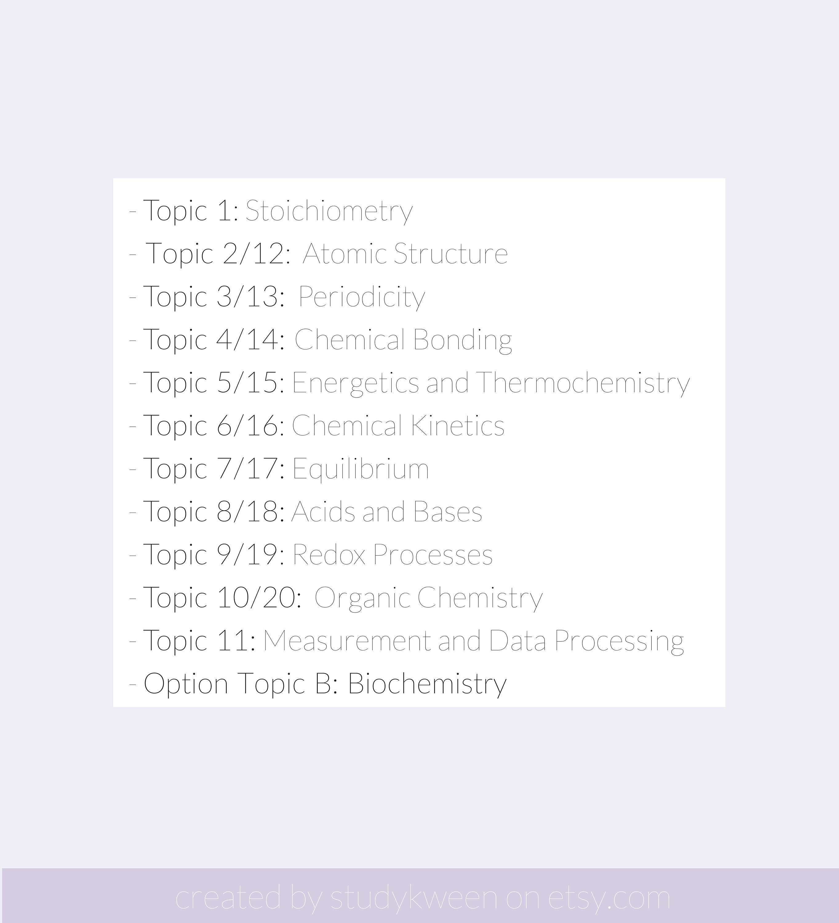 IB Chemistry Ultimate Notes SL and HL Handwritten Revision Notes Study ...
