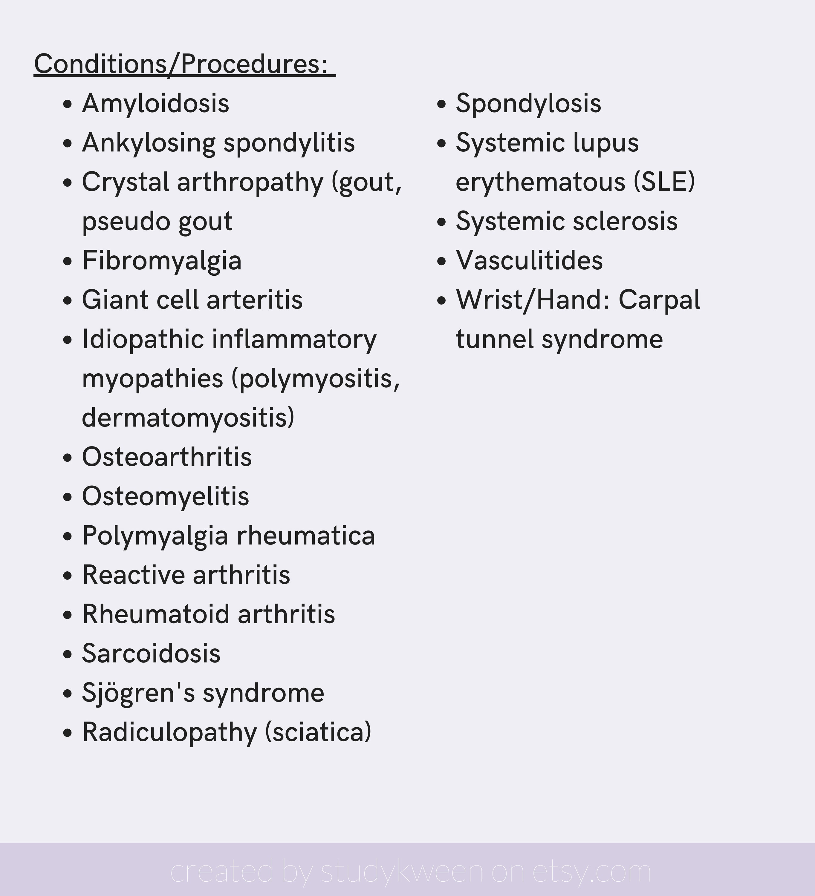 Musculoskeletal MSK Conditions With Flashcards Medical School Study ...