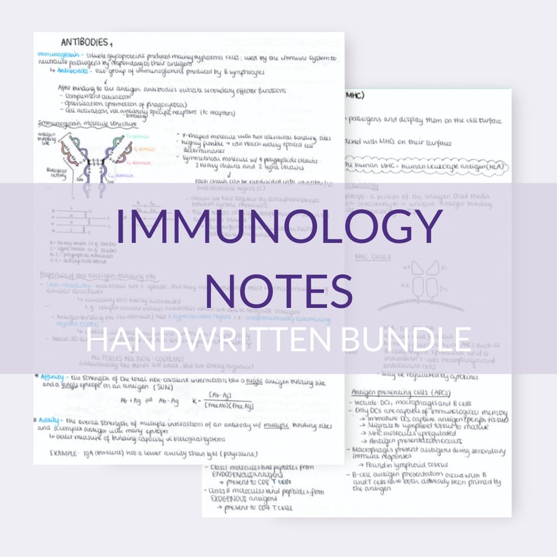 Immunology Medical School Study Guide Notes - Etsy