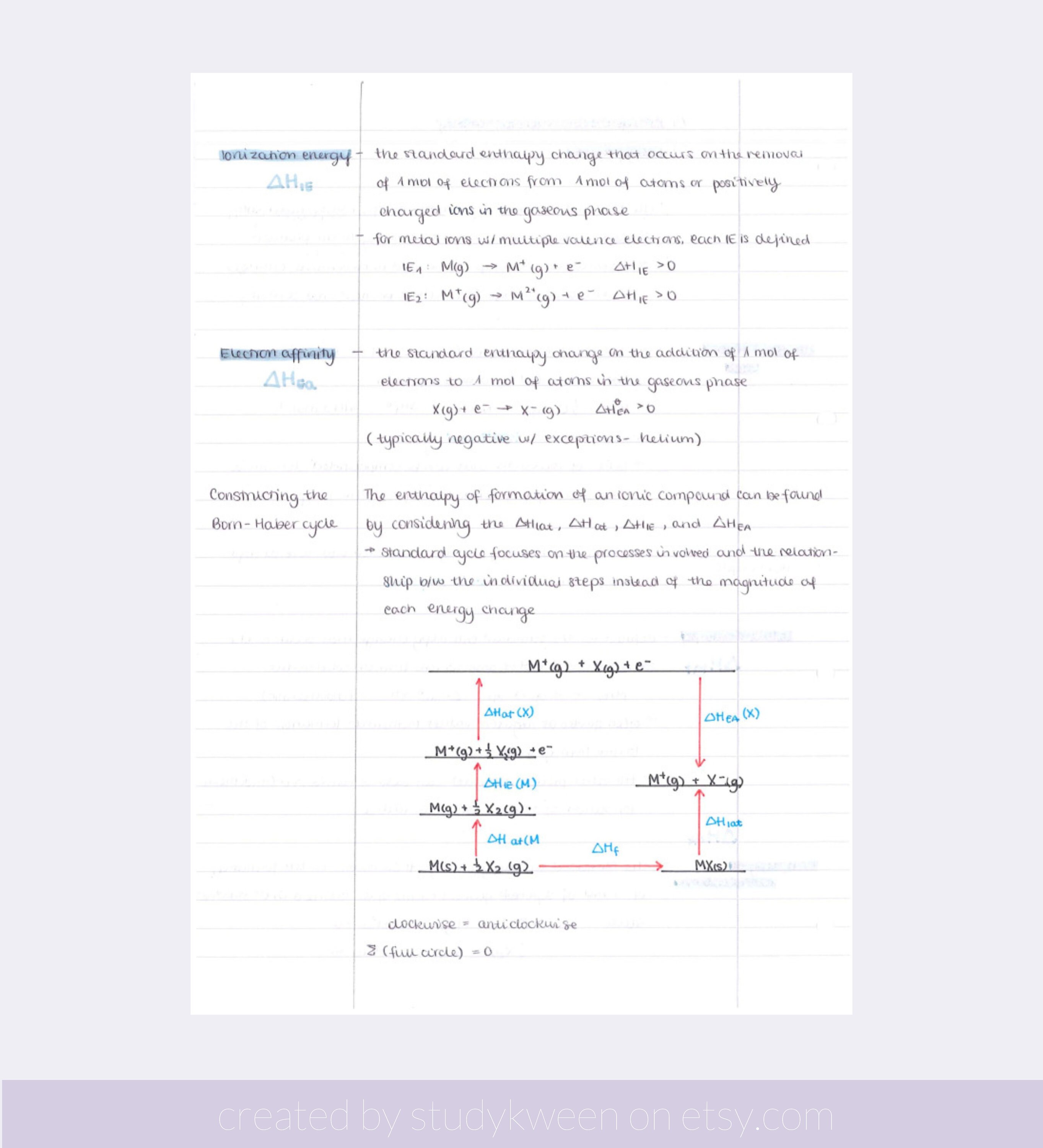 IB Chemistry Ultimate Notes SL and HL Handwritten Revision Notes Study ...