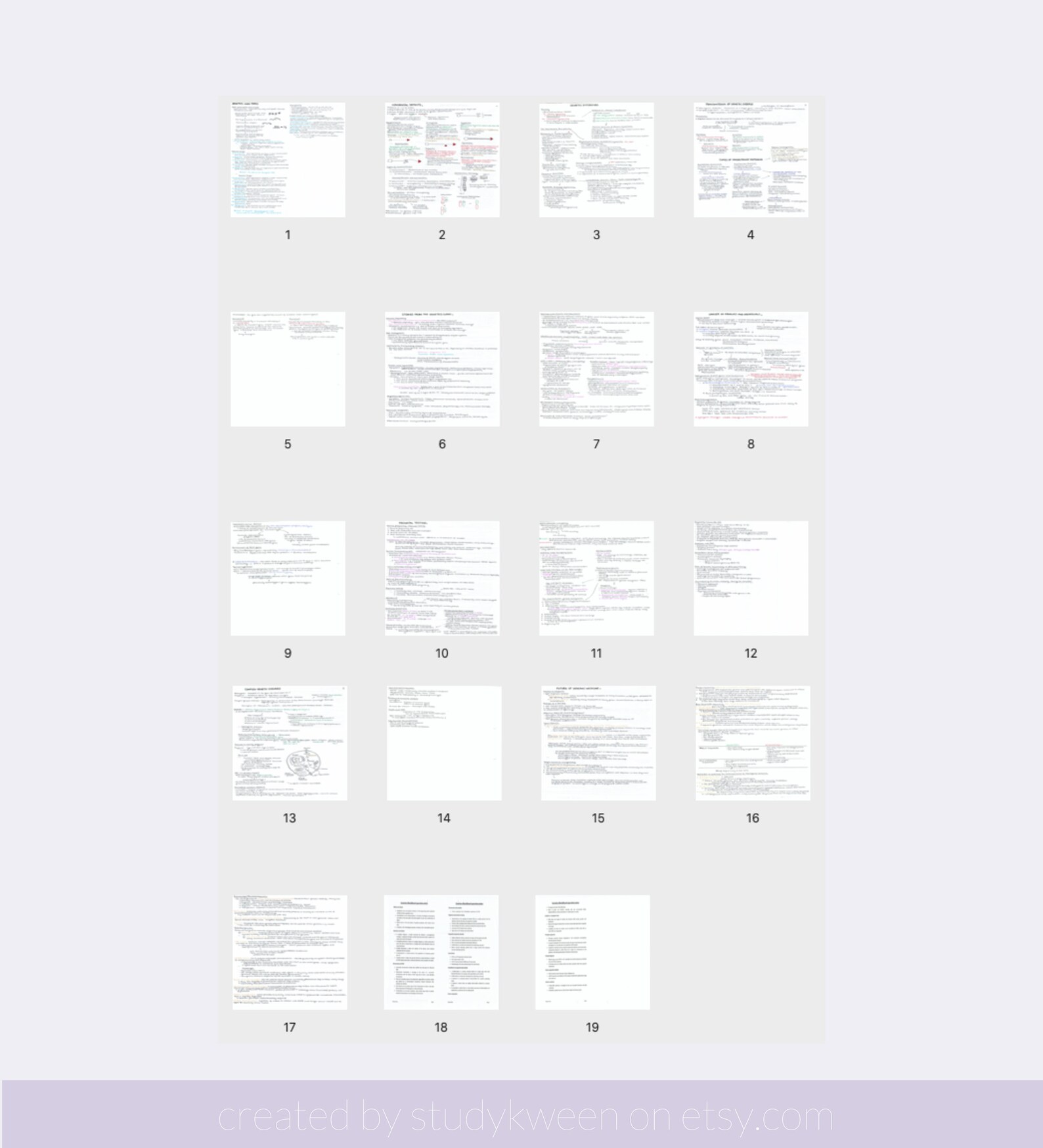 Genetics Medical School Study Guide | Handwritten Notes - Etsy