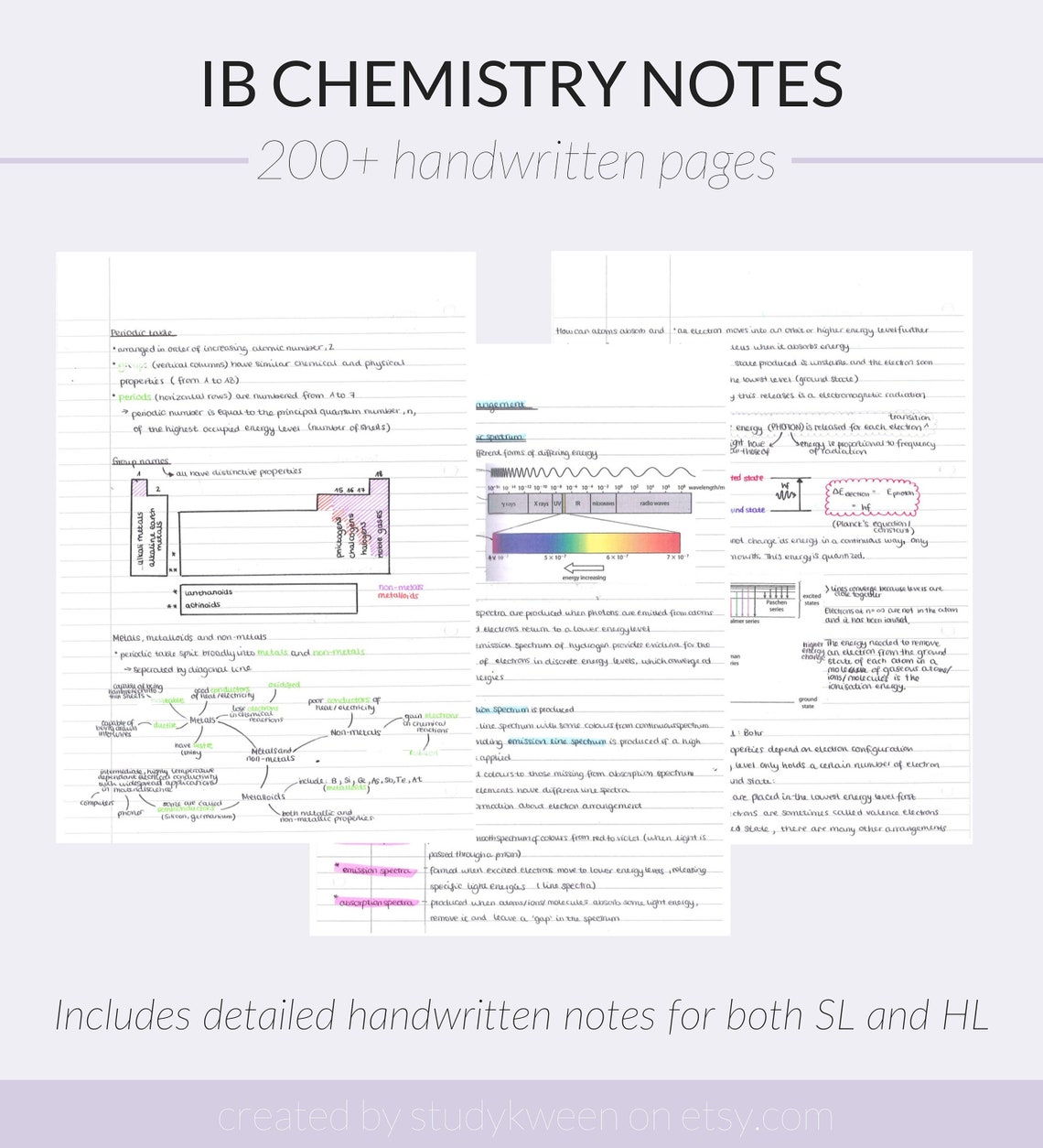 IB Chemistry Ultimate Notes SL and HL Handwritten Revision - Etsy