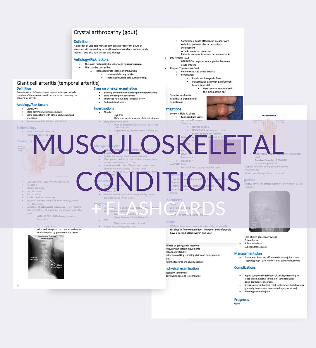 Musculoskeletal (MSK) Conditions With Flashcards | Medical School Study ...