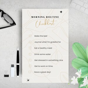 Positive Morning Routine Checklist Printable Planner (digital Download ...