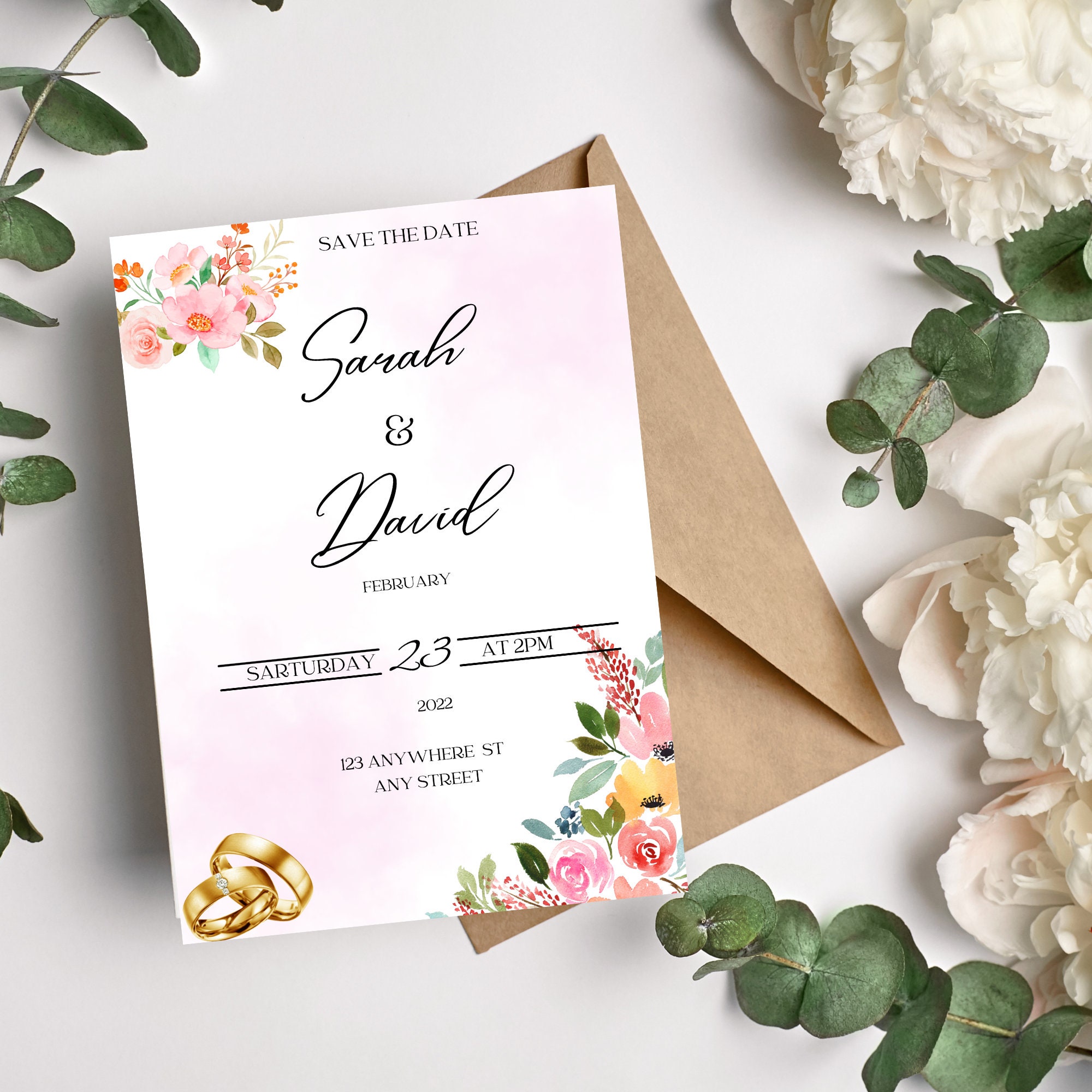 Elegant Editable Templates Wedding Card, Instant Download, Template ...