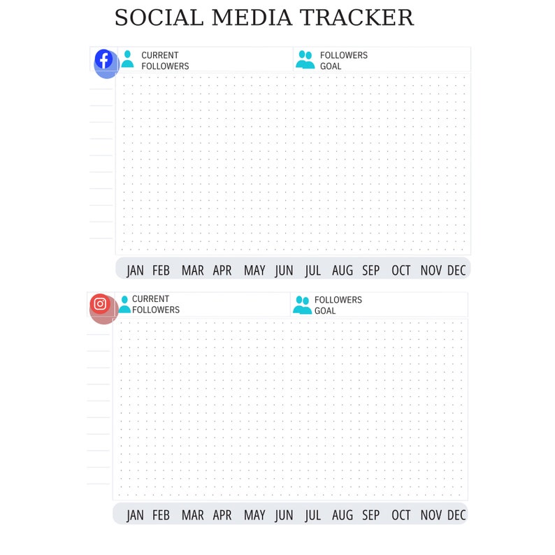 Social Media Analysis Tracker, Social Media Tracker, Editable Canva ...