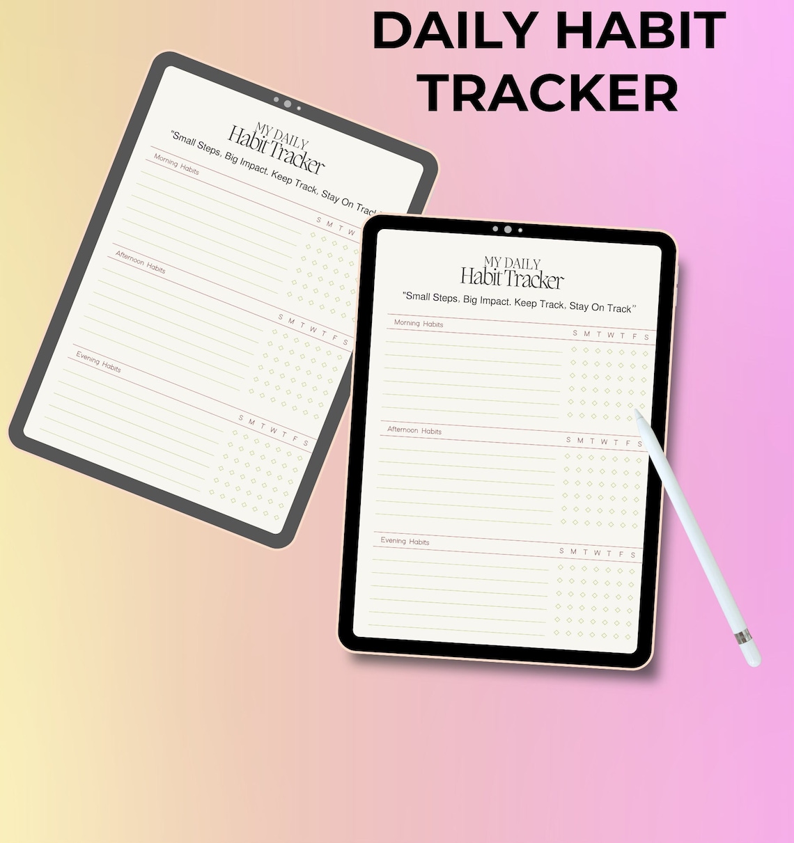 Simple Daily Habit Tracker Printable/everyday Habit Tracker Goodnotes ...