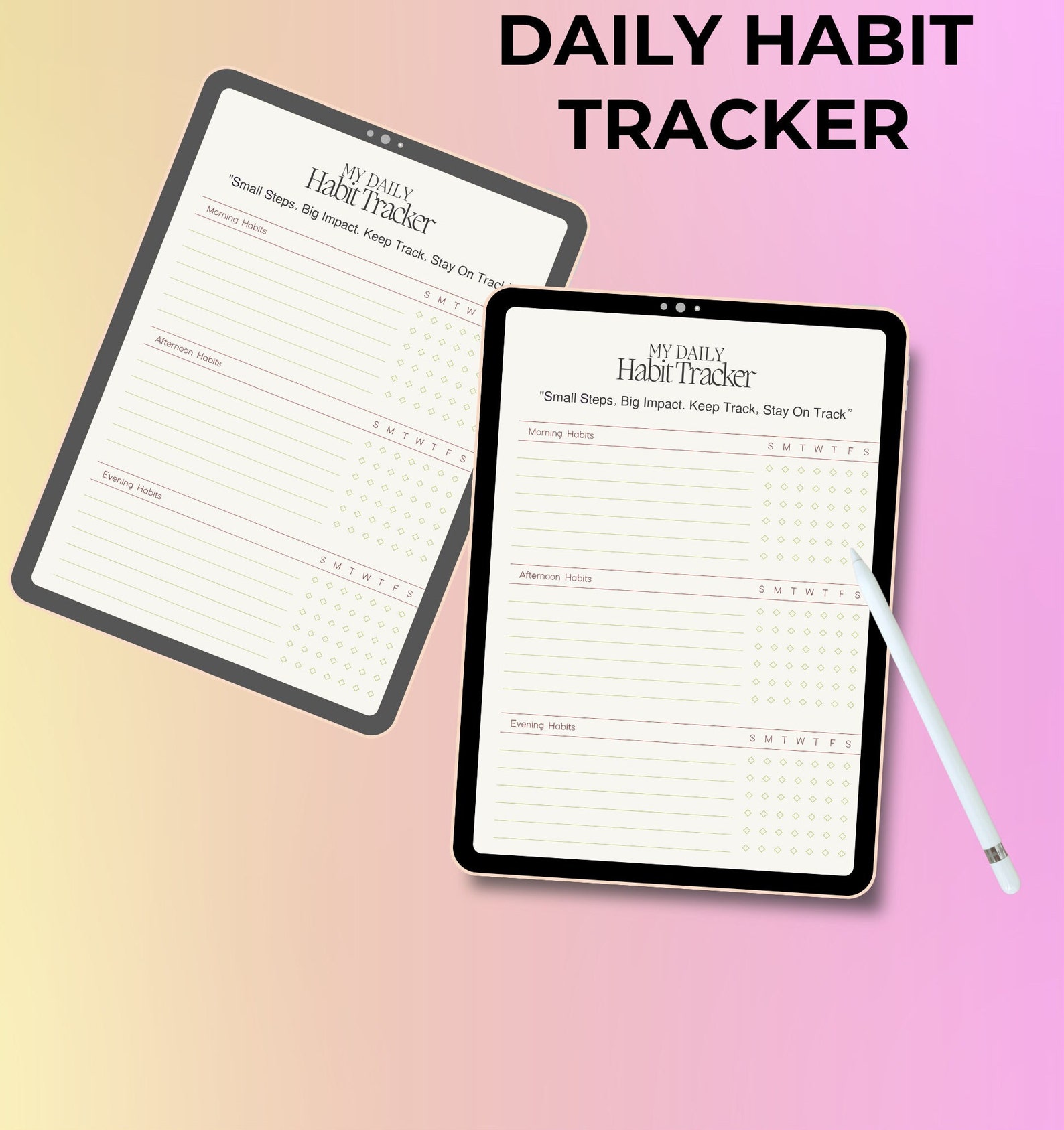 Daily Habit Tracker Printable: Goodnotes, Notability, Canva (digital ...
