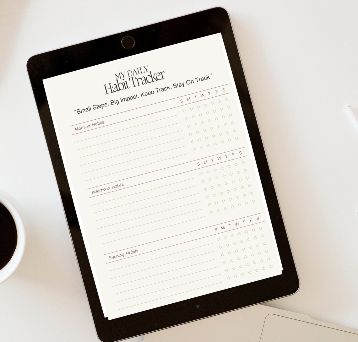 Simple Daily Habit Tracker Printable/everyday Habit Tracker Goodnotes ...