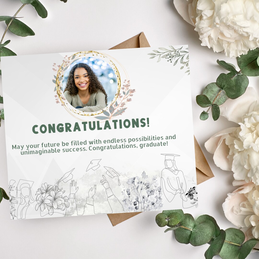 Graduation Congratulation Printable Template, Graduation Card, Digital ...