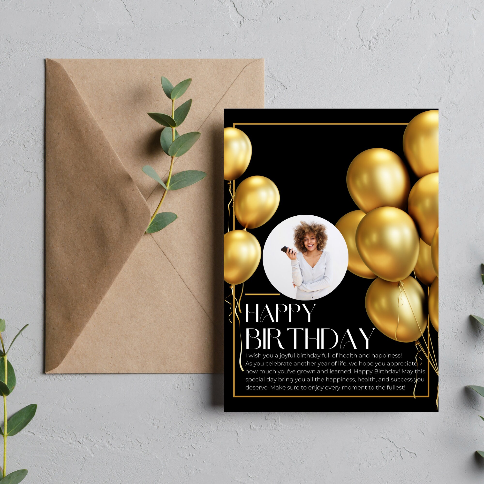 Simple Happy Birthday Printable Template, Editable Happy Birthday Card ...