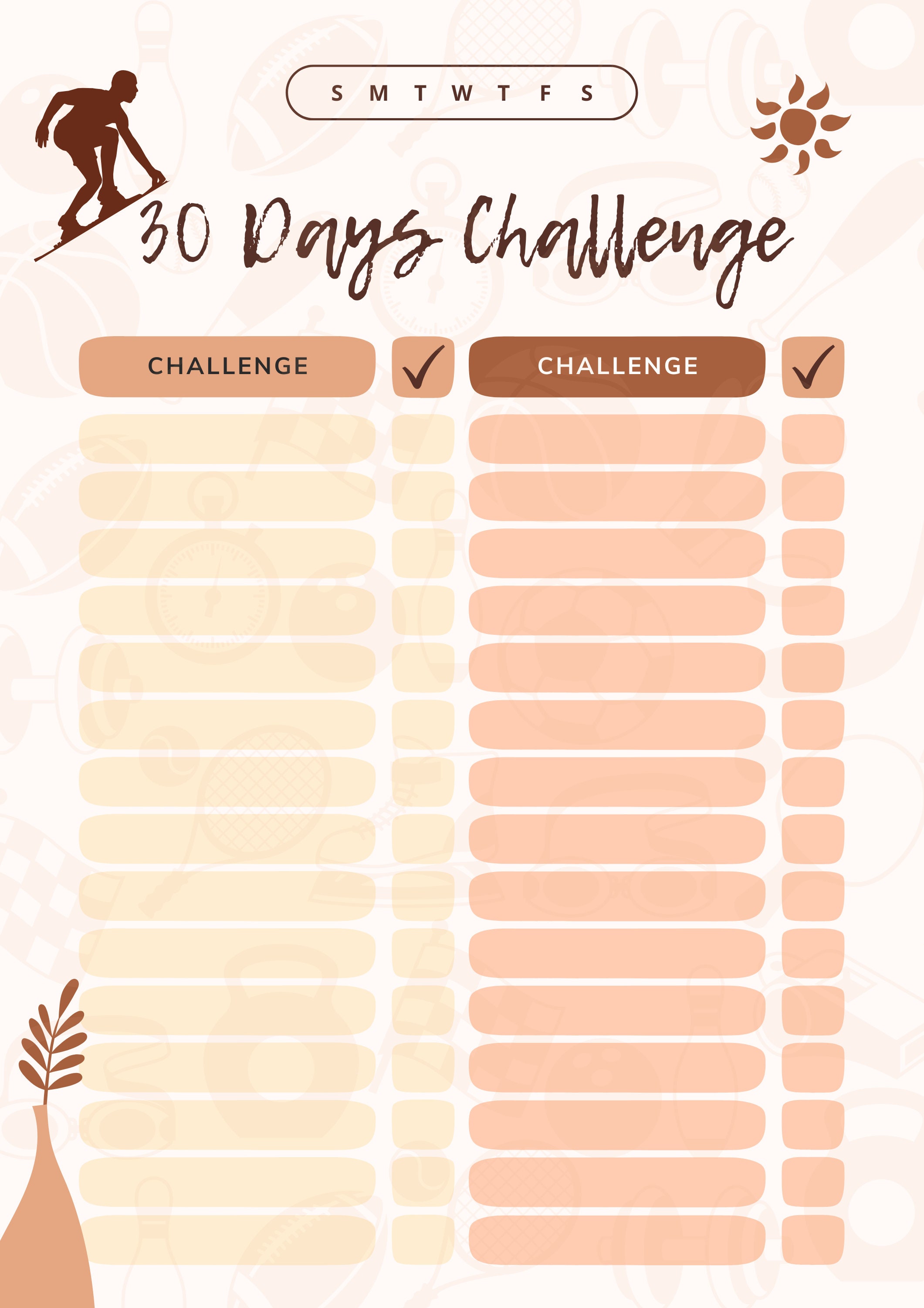 Terracotta, Beige Modern Boho Tracker Planner, Fitness Tracker, Habit ...