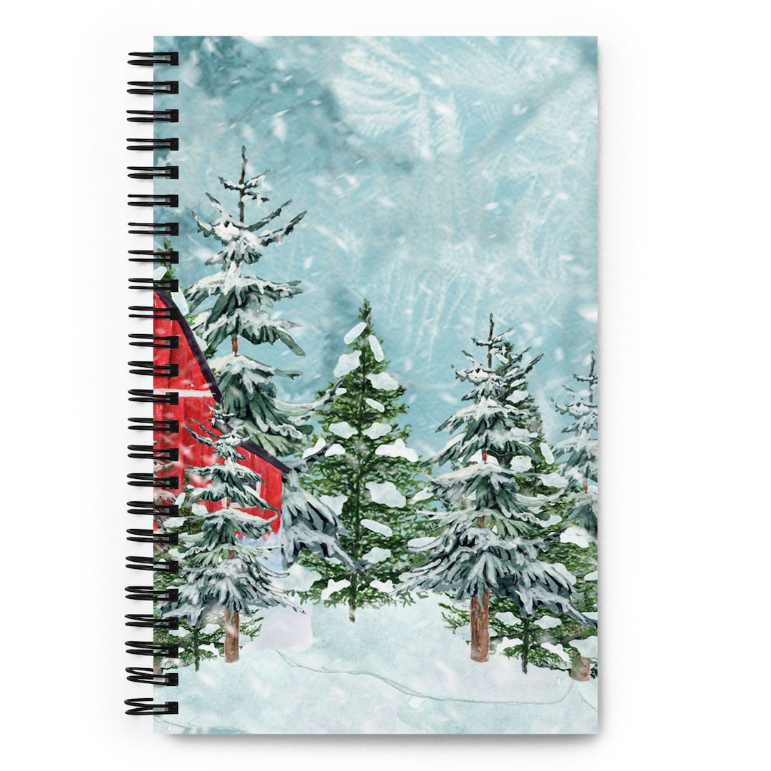 Winter Christmas Spiral Notebook, Christmas Spiral Notebook, Holiday ...